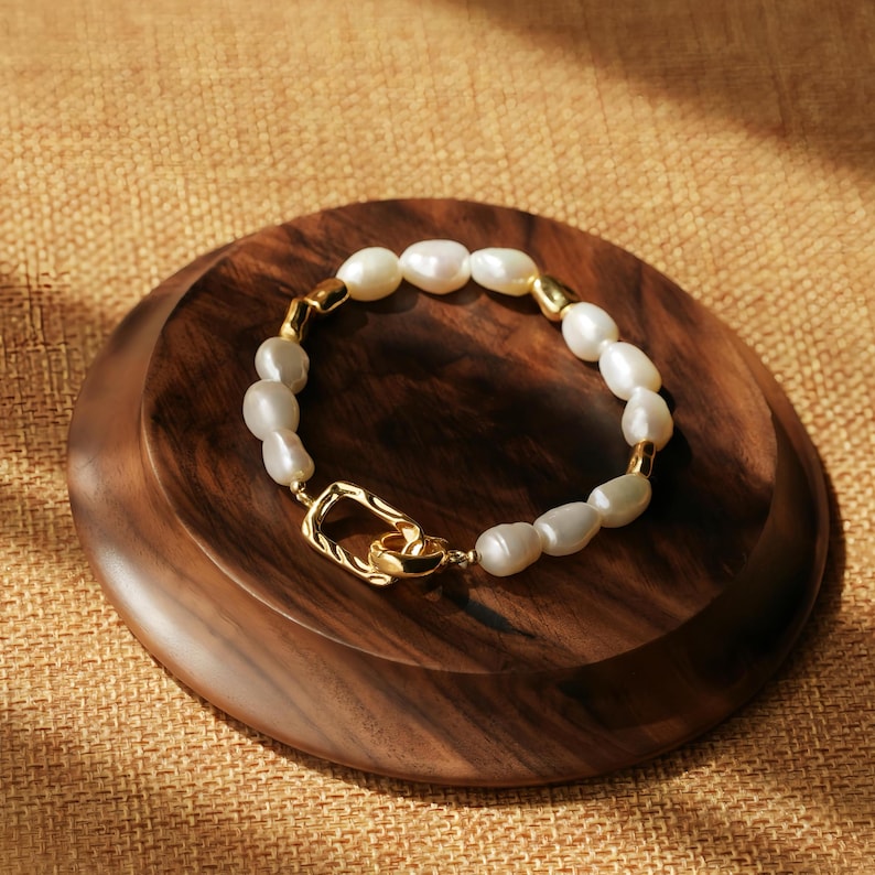 Dainty Freshwater Pearl Bracelet • Irregular Baroque Pearl Bracelet ...
