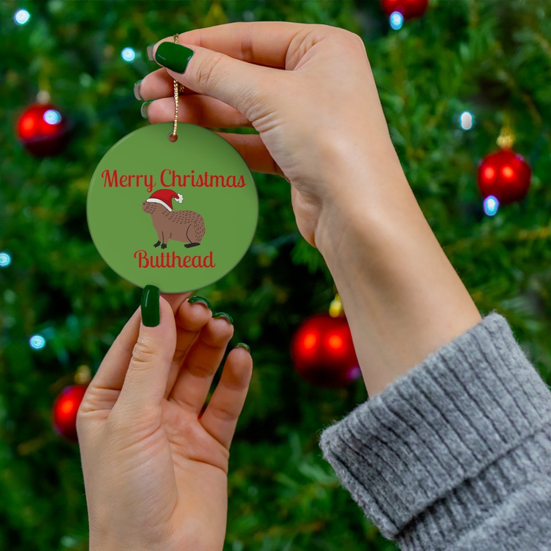 Merry Christmas Capybara, Christmas Ornament, Capybara Christmas - Etsy