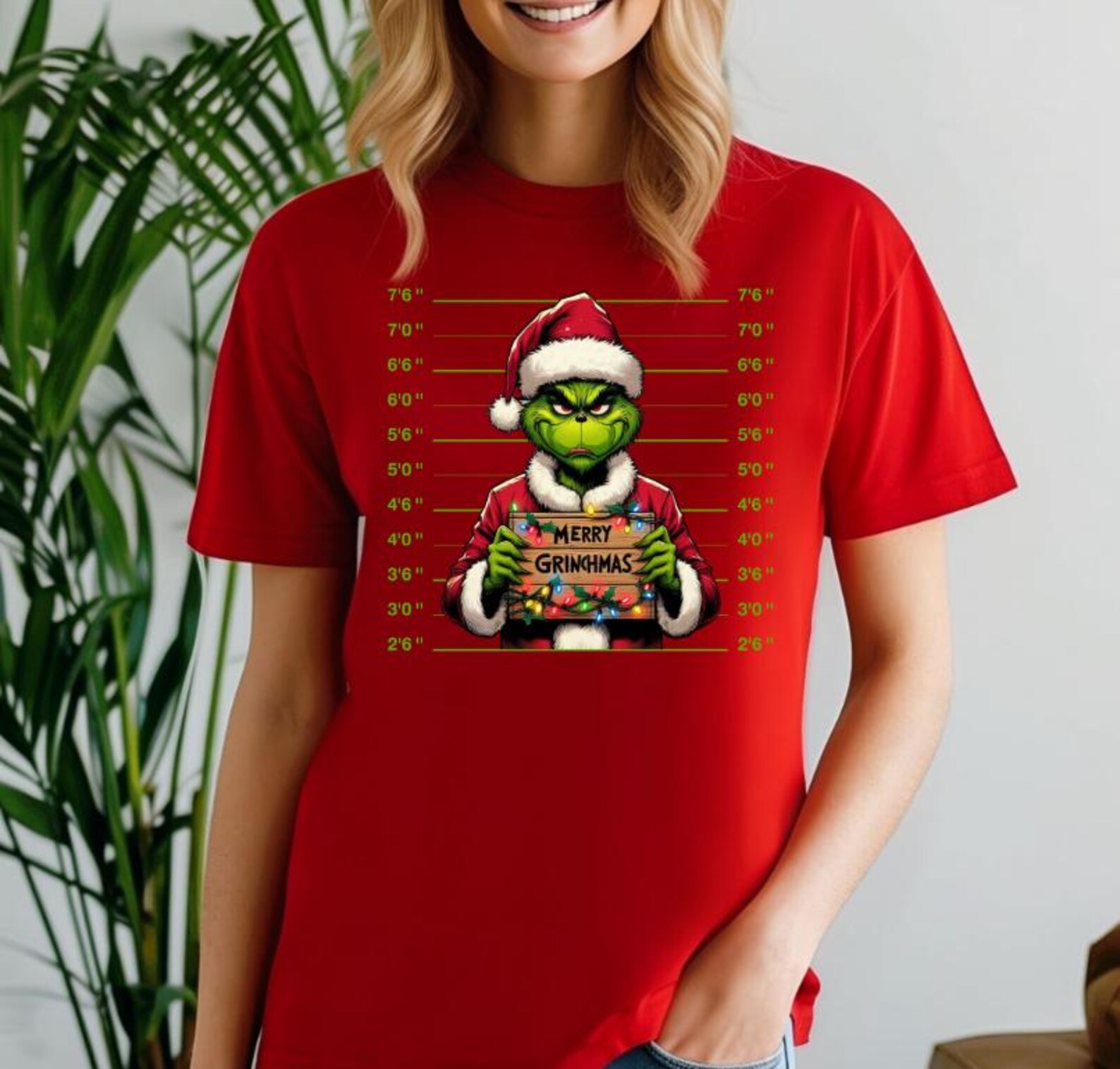Funny Grinch Mugshot Sweater | Soft Style Christmas Shirt | Holiday ...