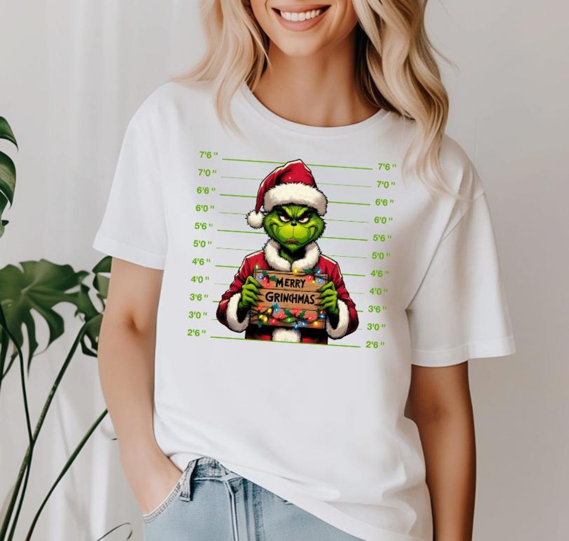 Funny Grinch Mugshot Sweater | Soft Style Christmas Shirt | Holiday ...
