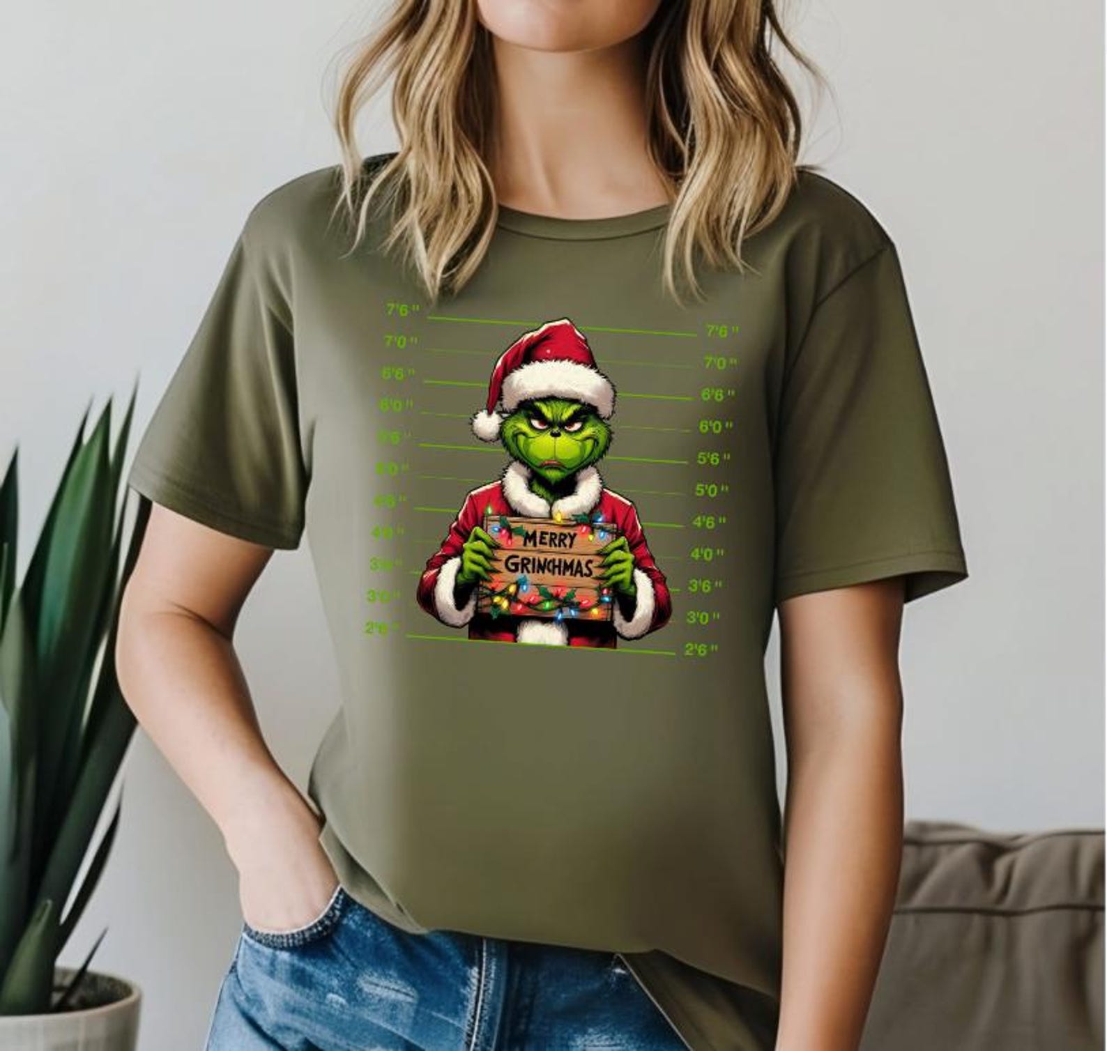 Funny Grinch Mugshot Sweater | Soft Style Christmas Shirt | Holiday ...