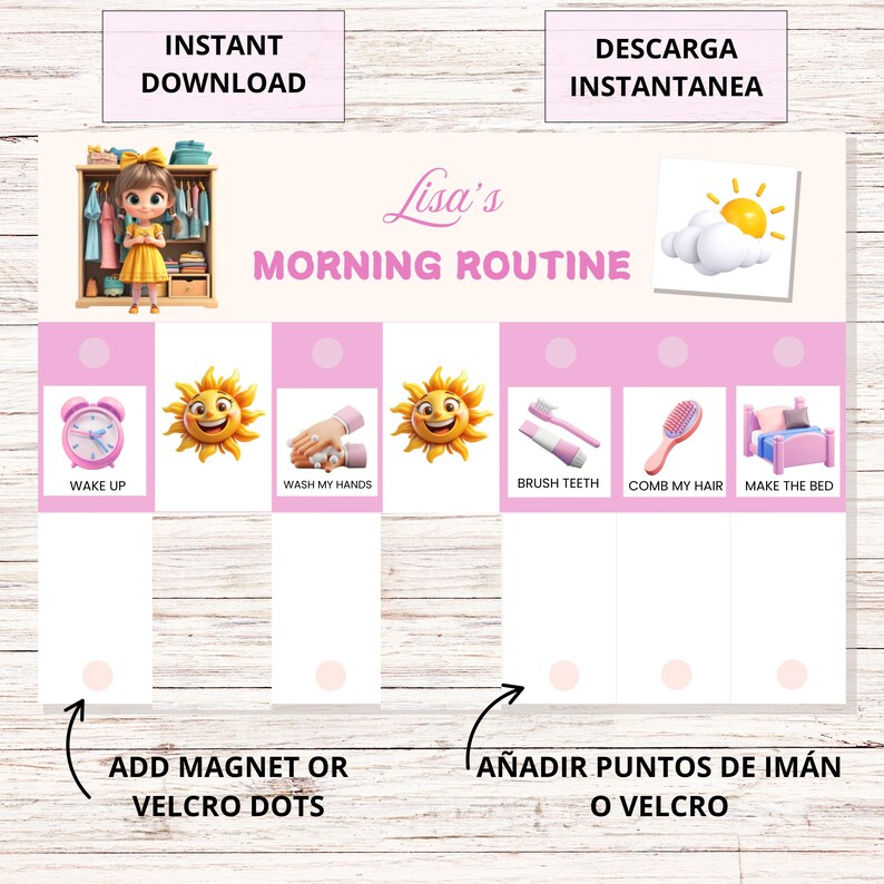 Printable Chore Chart for Girls: Editable Daily Routine Planner ...