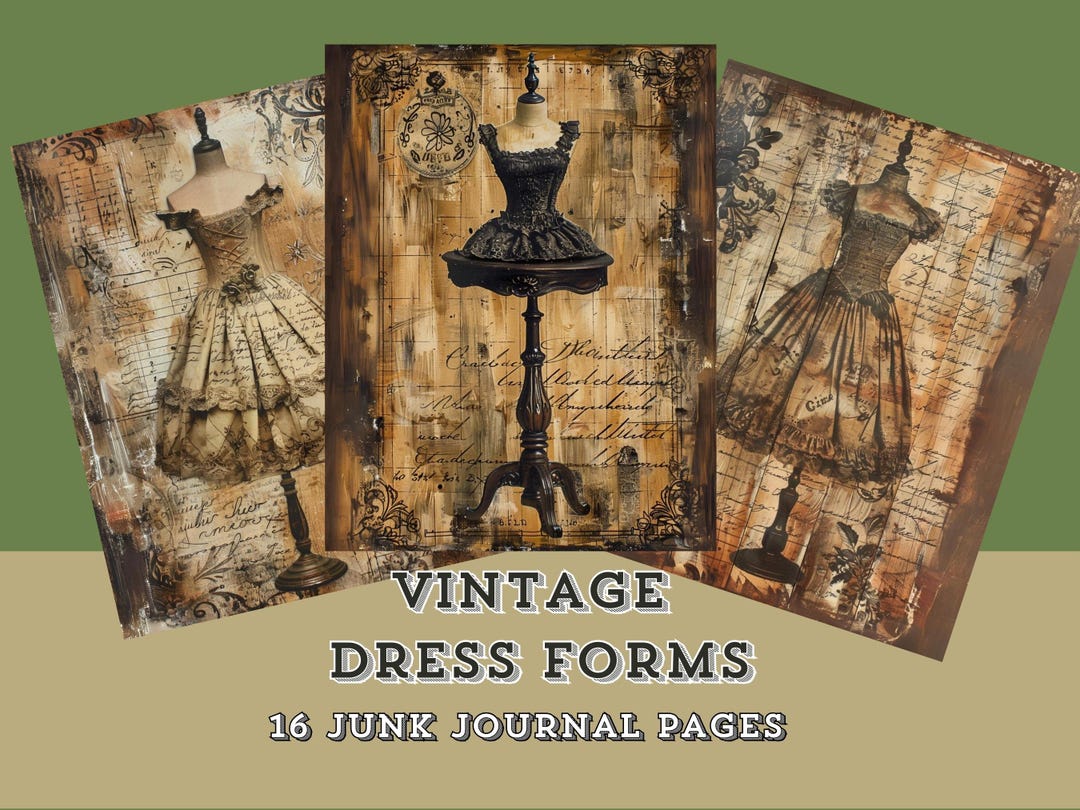 Vintage Dress Form Junk Journal Kit – Shabby Chic Printable Pages ...