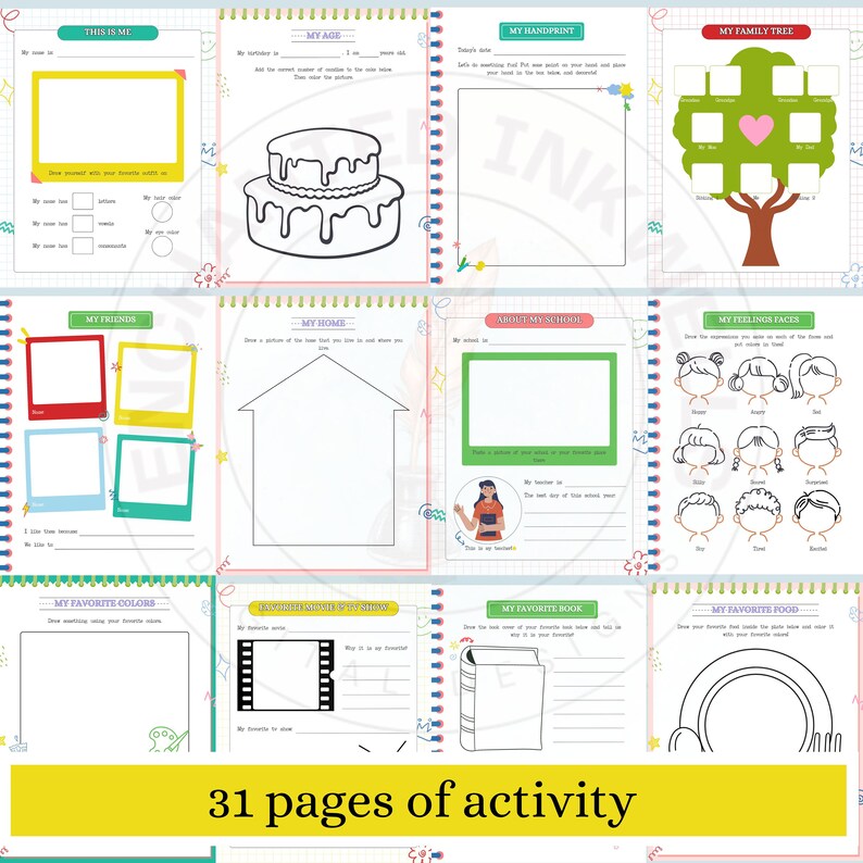 School Memory Book, Printable, Kids Journals, End of School Year ...