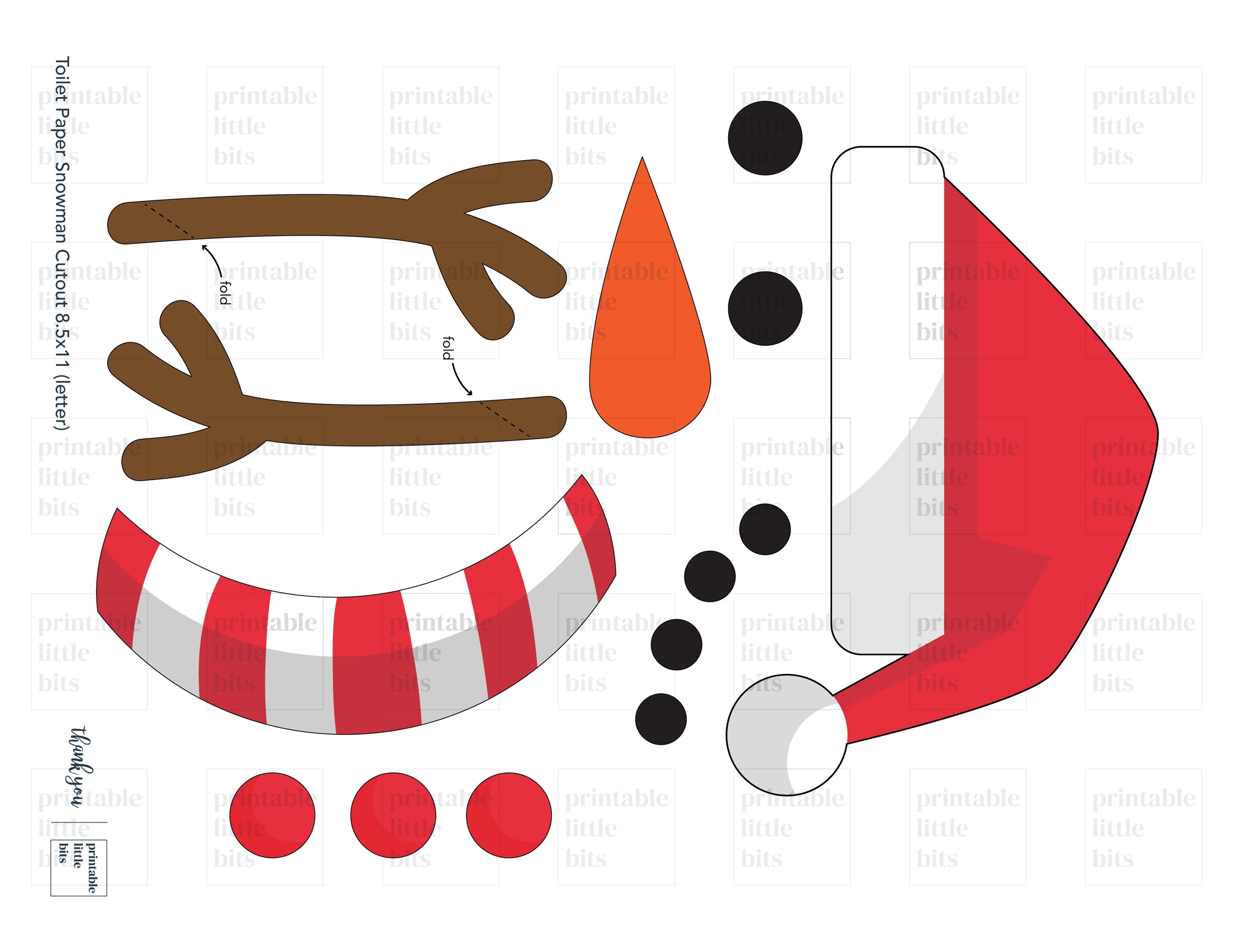 Elf - Snowman Cutouts - Digital Download Printable PDF. CRICUT PNG ...