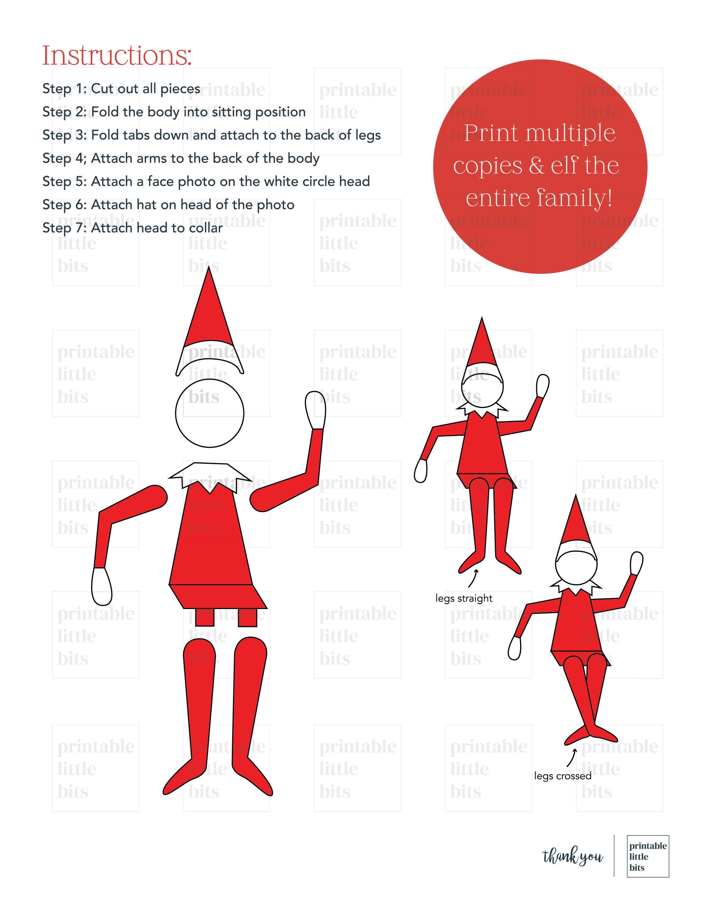 Elf Yourself - Elf Paper Doll Cutout - DIGITAL DOWNLOAD - Cricut PNG ...