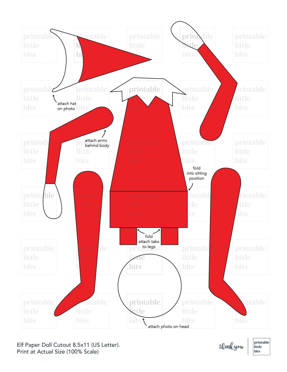 Elf Yourself - Elf Paper Doll Cutout - DIGITAL DOWNLOAD - Cricut PNG ...