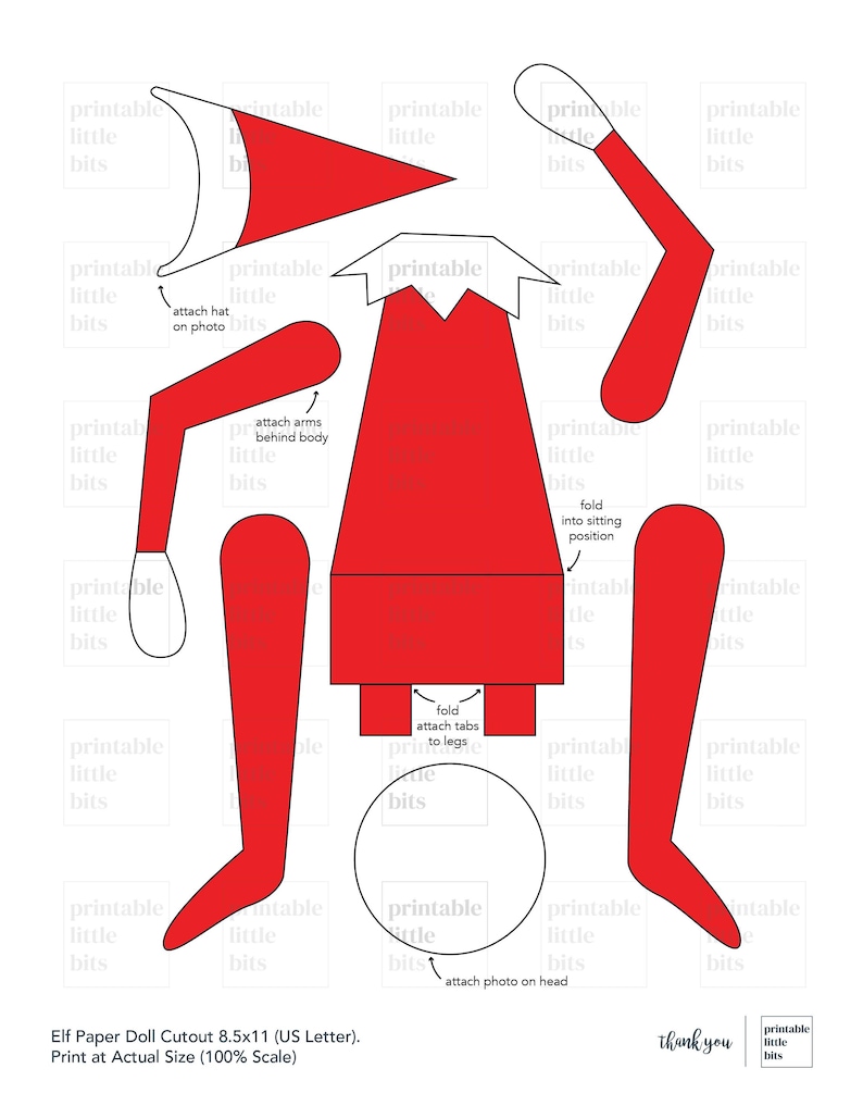 Elf Yourself - Elf Paper Doll Cutout - DIGITAL DOWNLOAD - Cricut PNG ...