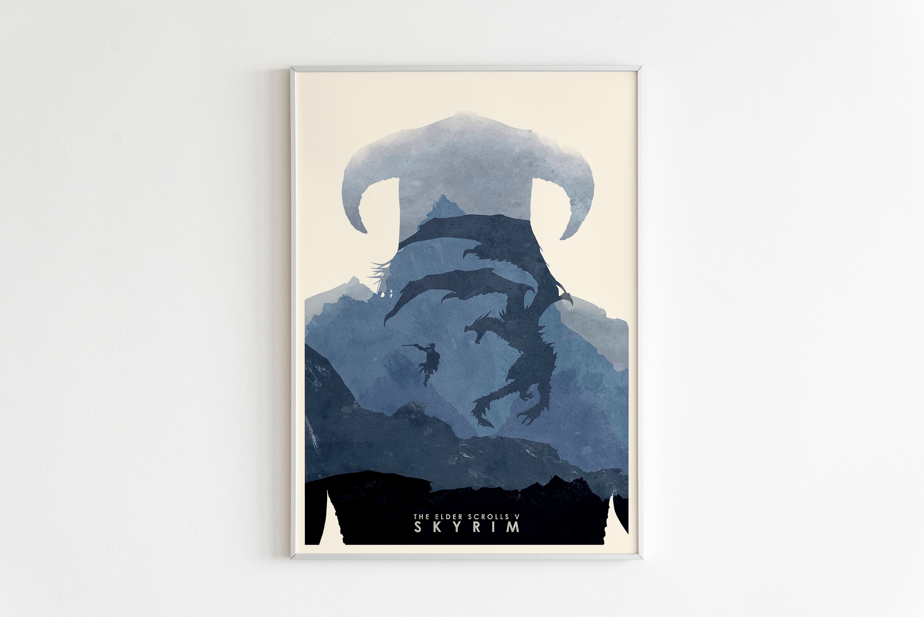 Skyrim Game Poster, Game Room Poster, Minimalist, Game Poster, Game ...