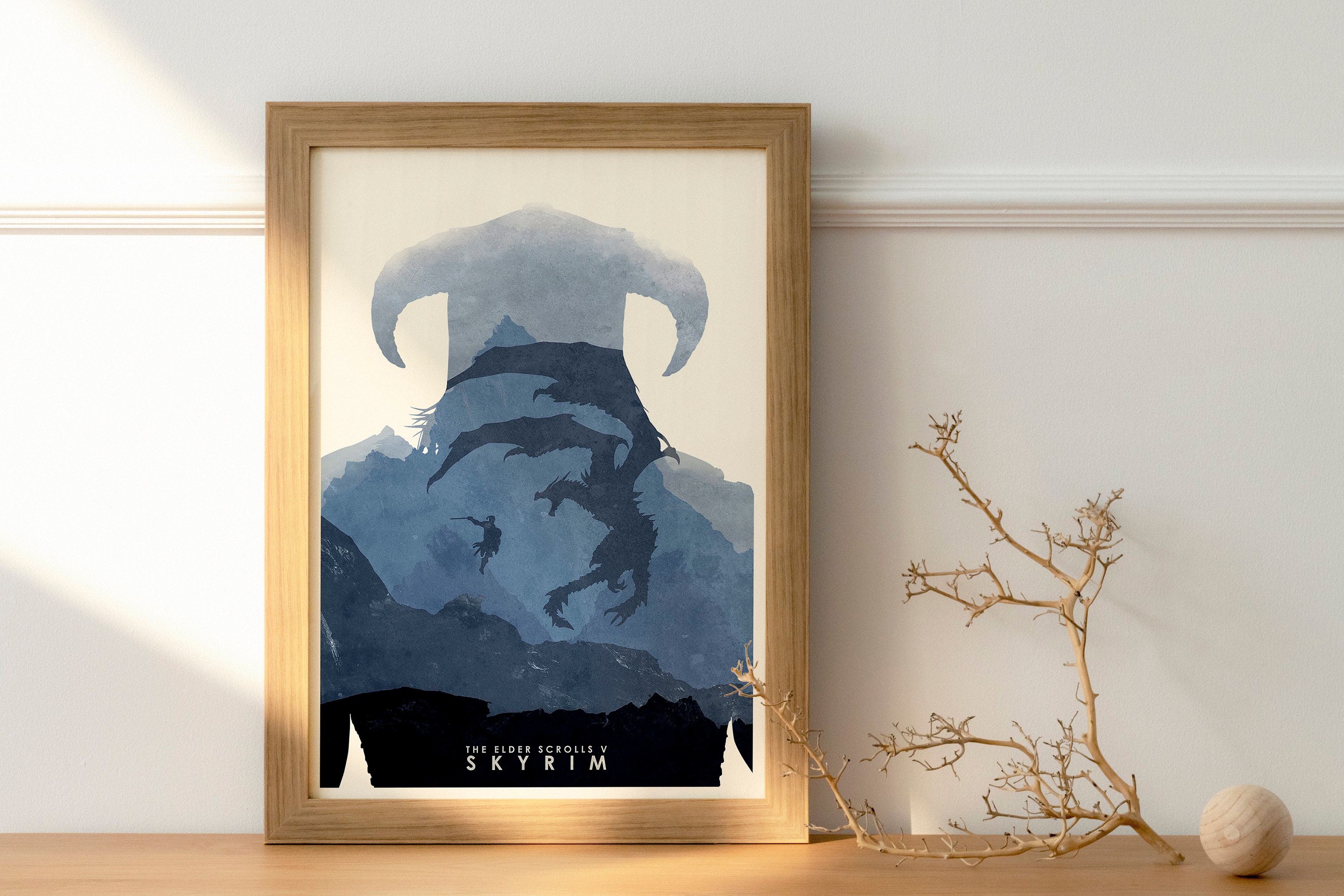 Skyrim Game Poster, Game Room Poster, Minimalist, Game Poster, Game ...