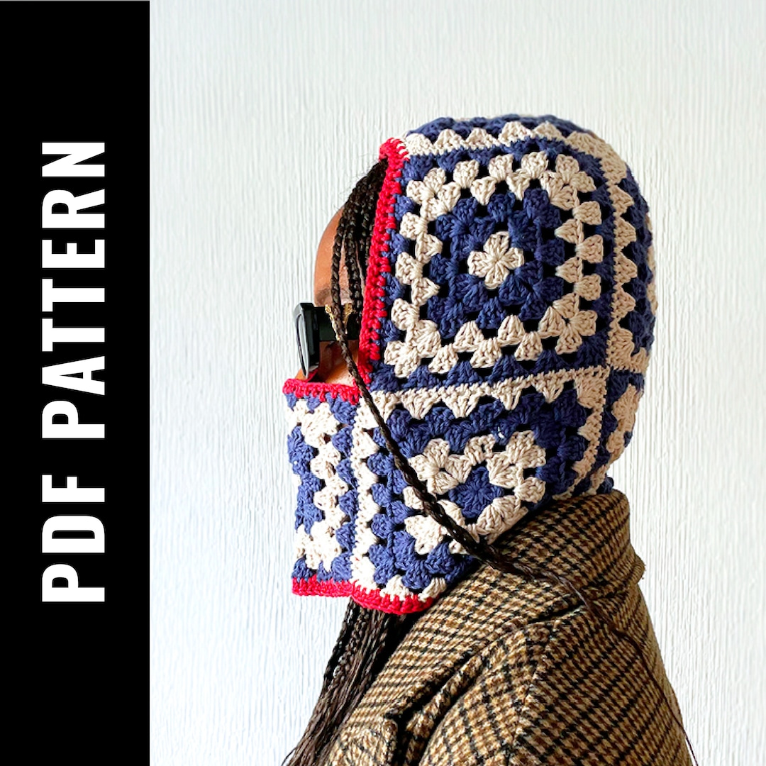 Modern Crochet Balaclava Pattern, Cozy Winter Warm Snowy Granny Square ...
