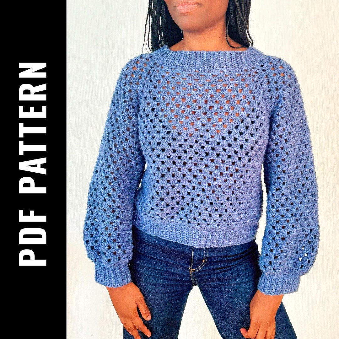 Modern Top-down Crochet Granny Sweater Pattern, Granny Stitch Crochet ...