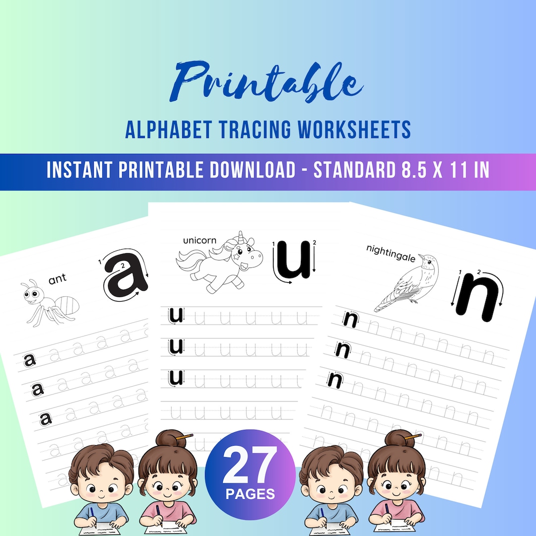 Lowercase Alphabet Letter Tracing Printable Worksheets Trace Small ...