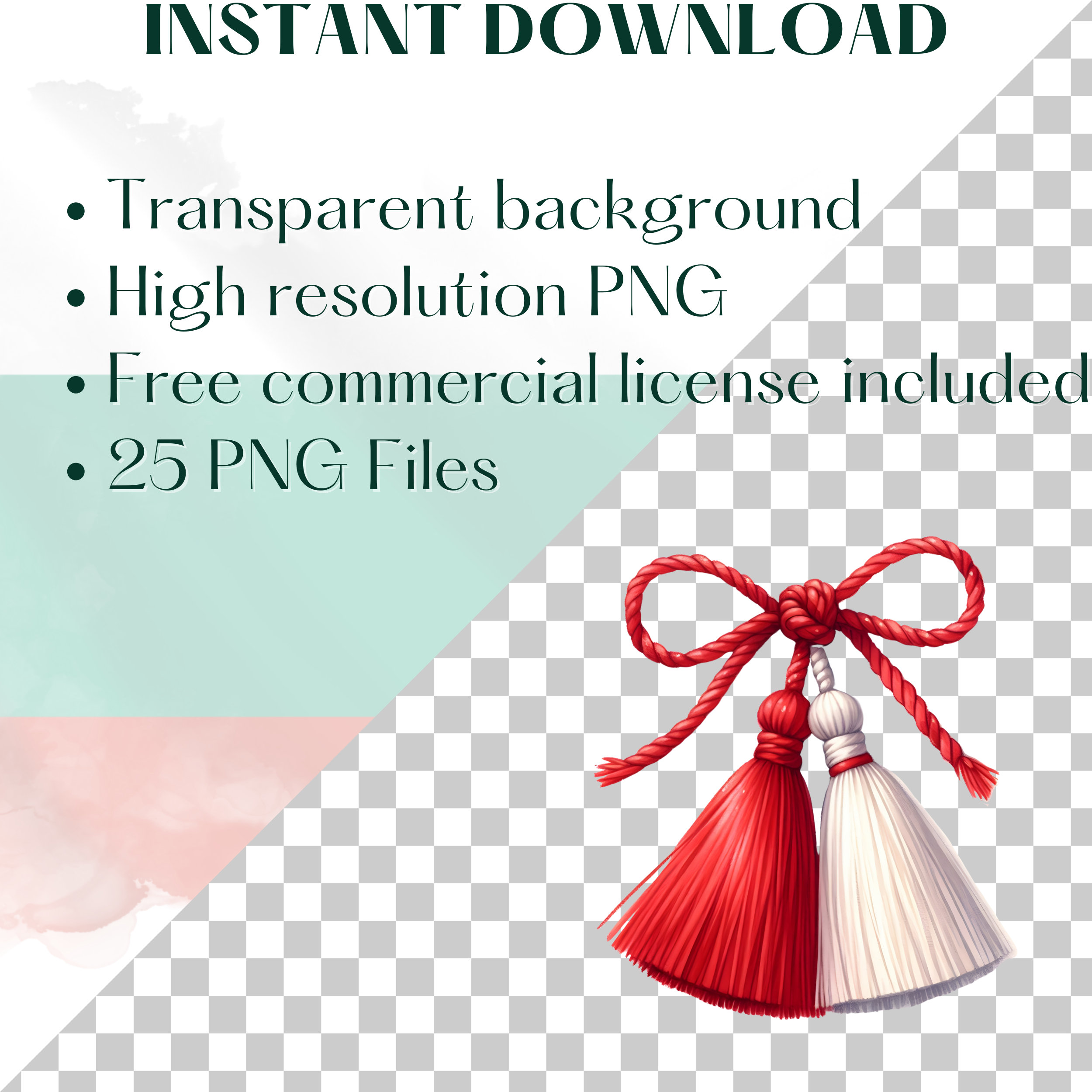 Watercolor Bulgarian Clipart,bulgarian Martenica,martenitsa, Bulgarian ...