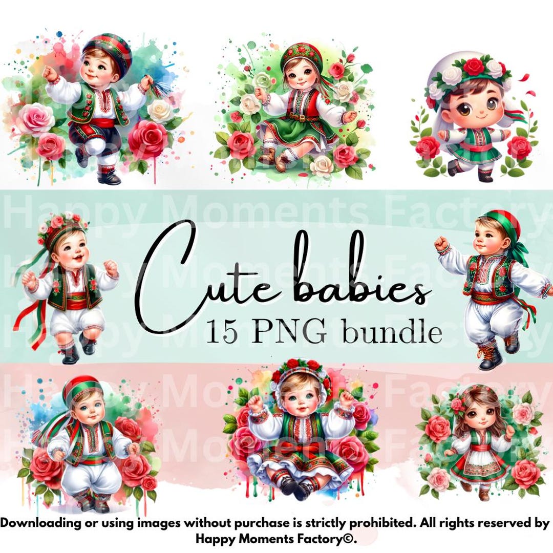 Cute Baby,watercolor Bulgarian Cute Baby Clipart,bulgarian Folklore ...