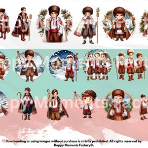 Bulgarian Koledar Clipart, Balkan Christmas Caroler (digital Download ...