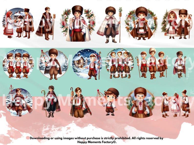 Bulgarian Koledar Clipart, Balkan Christmas Caroler (digital Download ...