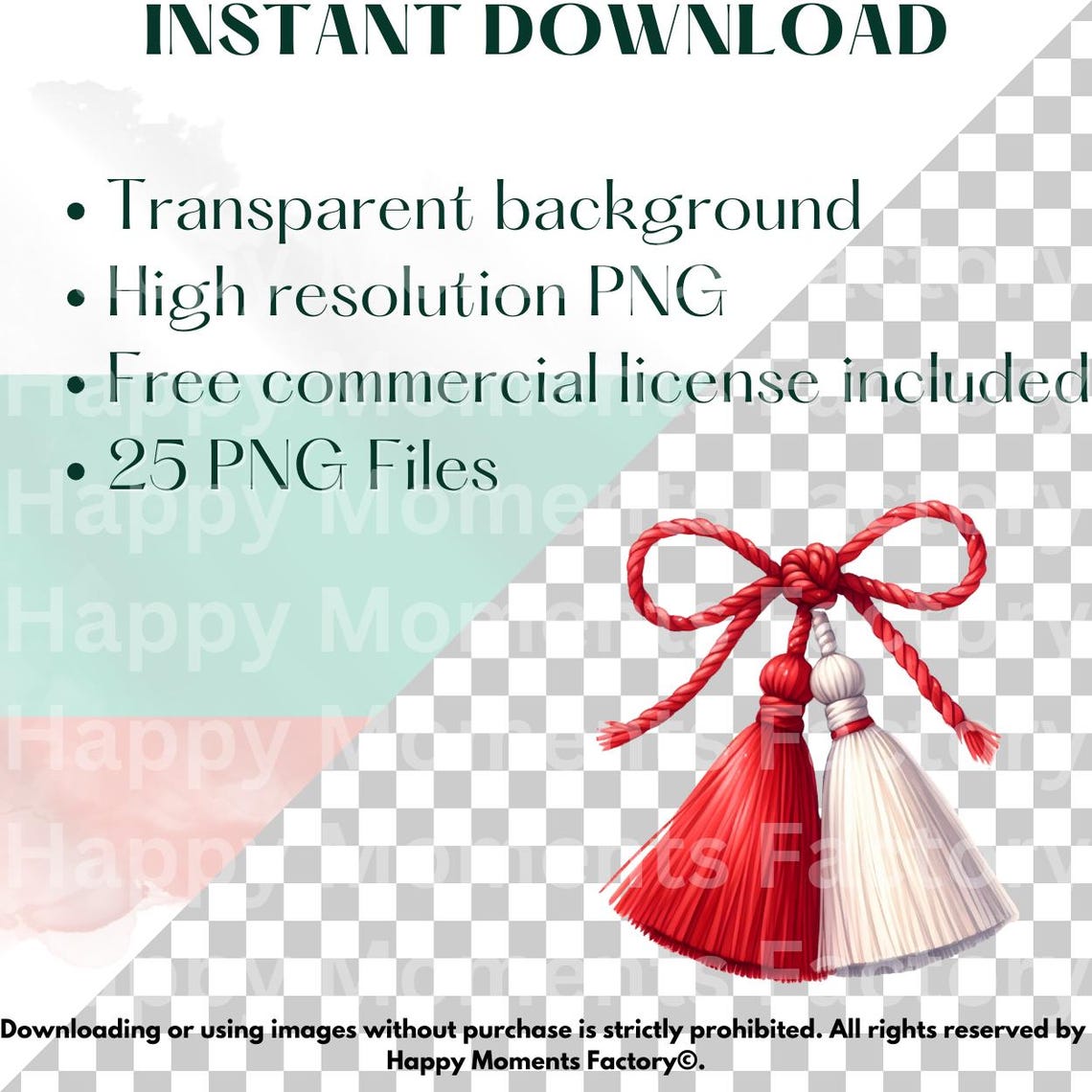 Watercolor Bulgarian Clipart,bulgarian Martenica,martenitsa, Bulgarian ...