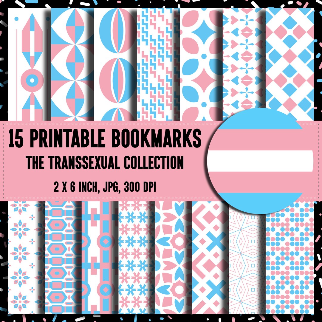 15 Minimalist Transsexual Pride Flag Printable Bookmarks Printable 2x6 ...