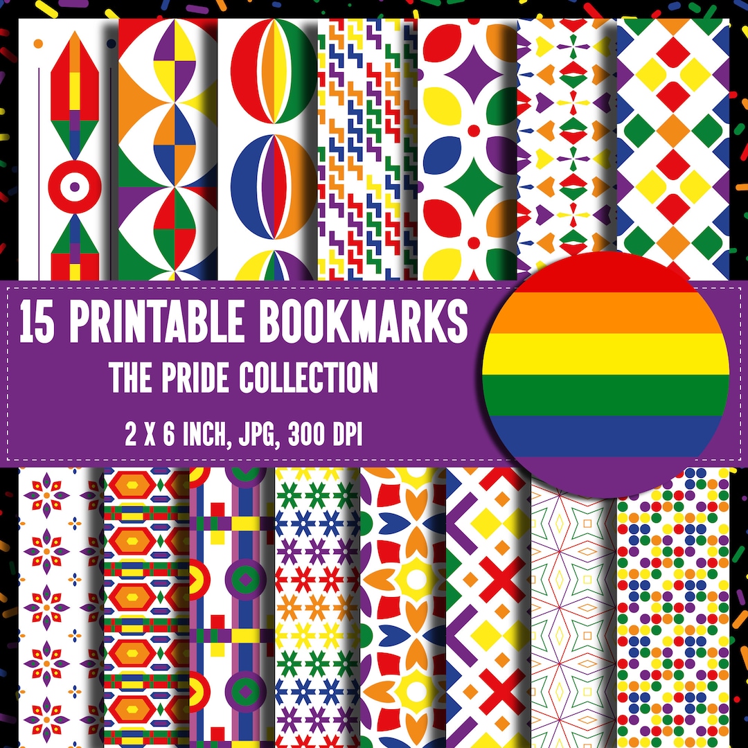 15 Minimalist Rainbow Pride Flag Printable Bookmarks Printable 2x6 ...