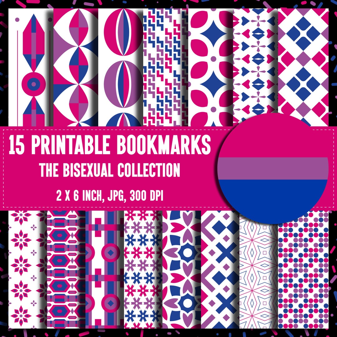 15 Minimalist Bisexual Pride Flag Printable Bookmarks Printable 2x6 ...