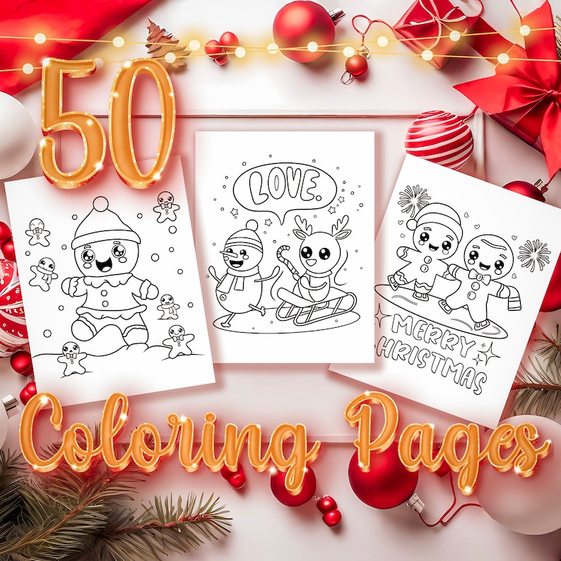 Kawaii Christmas Coloring Pages Christmas Coloring Pages for Kids ...