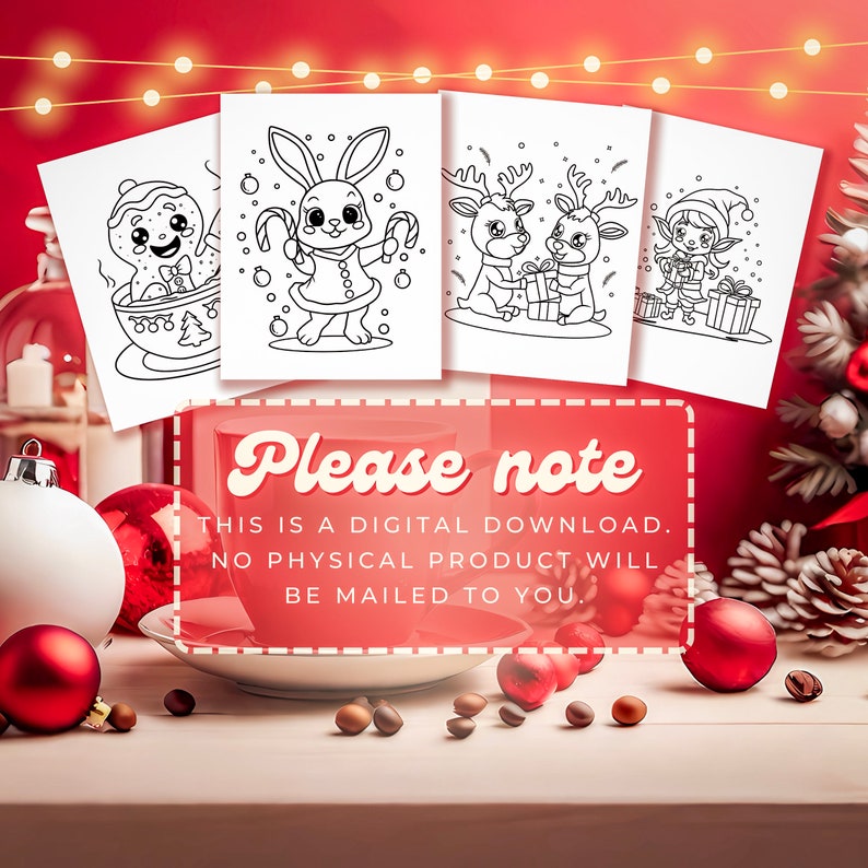 Kawaii Christmas Coloring Pages Christmas Coloring Pages for Kids ...