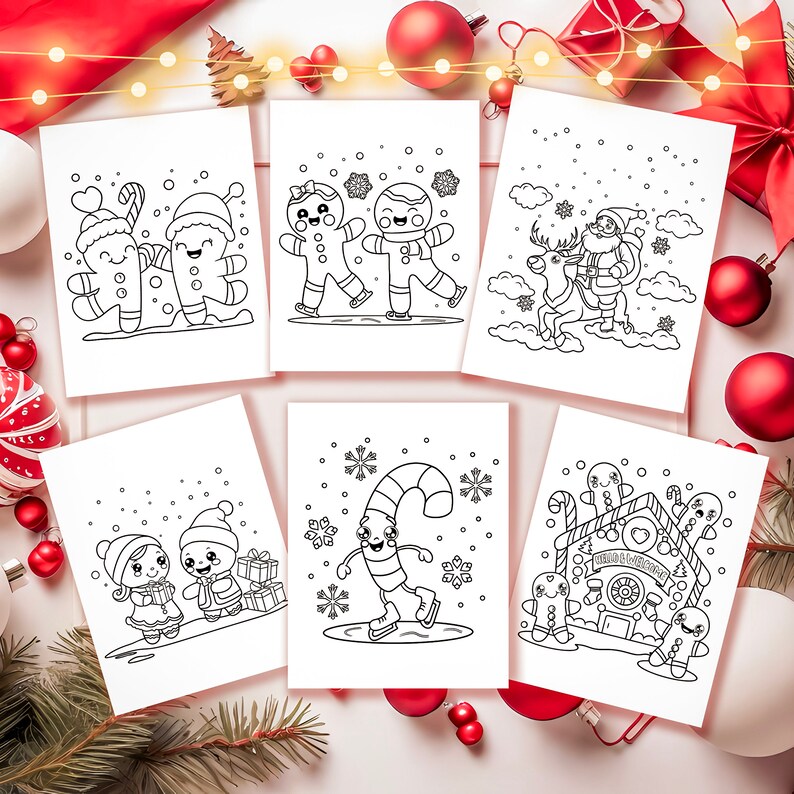 Kawaii Christmas Coloring Pages Christmas Coloring Pages for Kids ...