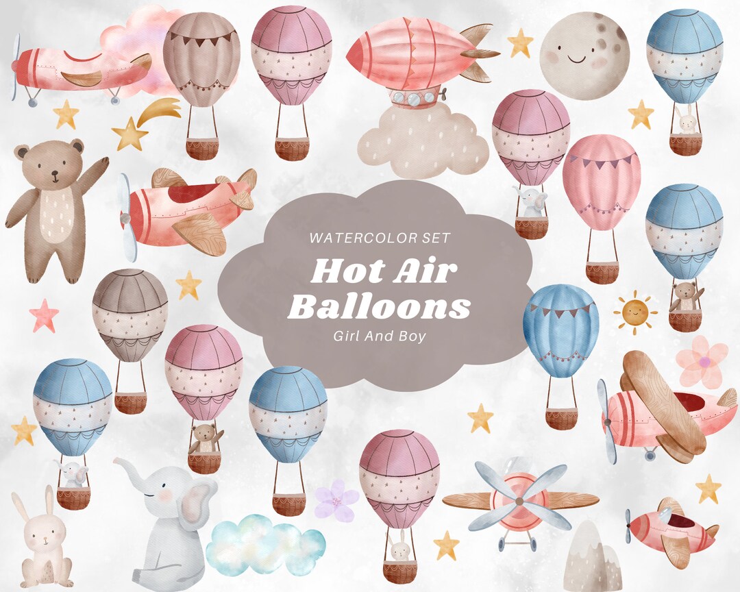 Air Transport Watercolor Clipart, Airplane Clip Art, Nursery Decor ...
