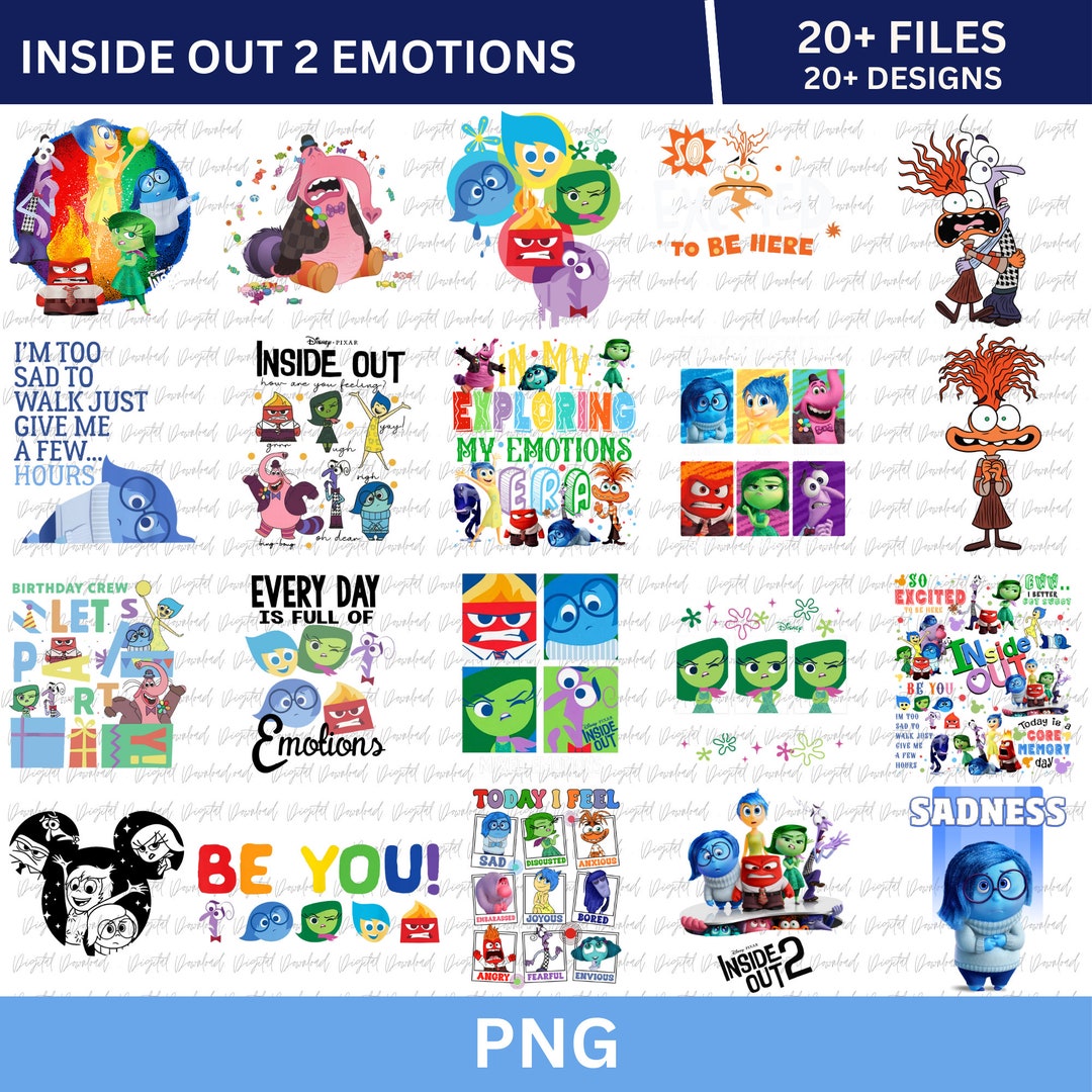 Nside Out 2 PNG, paquete de imágenes prediseñadas, Inside Out 2 ...