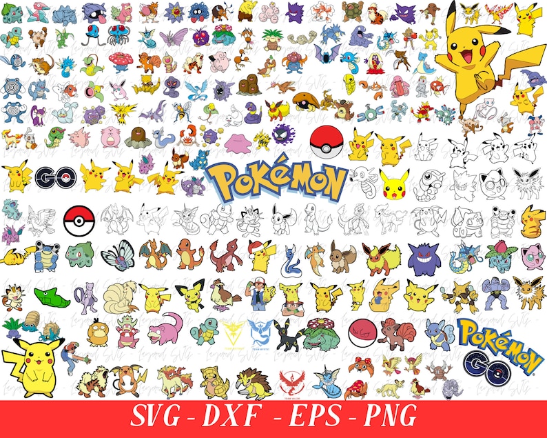 Pokemon SVG Bundle for Cricut and Sublimation Pokemon Cut - Etsy