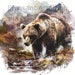 Wildlife Art, Grizzly Bear Watercolor Clipart, Grizzly Bear Clip Art ...