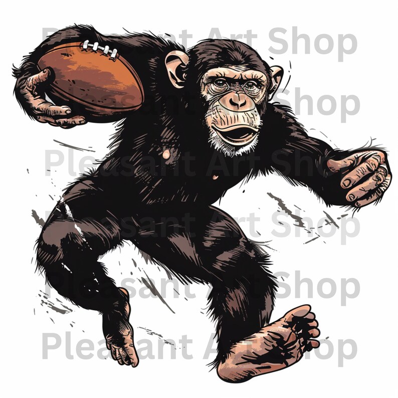 Monkey Playing Football T-shirt Design Football Lover Sublimation ...