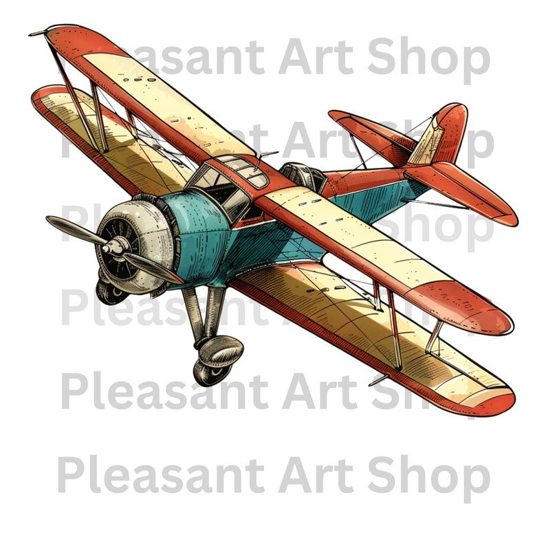 Antique Airplane Clipart Airplane Lover Sublimation Instant Download ...