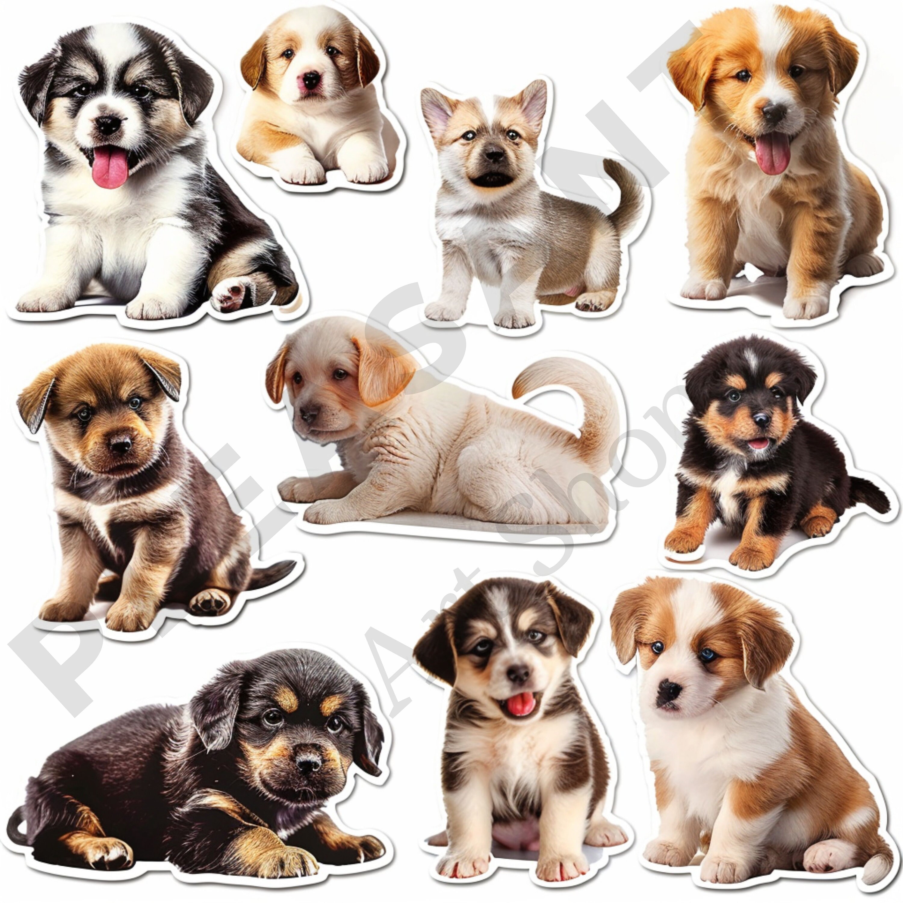 Fussy Cut Cute Puppies, Cute Puppy Dog Download, Scrapbooking, Junk ...