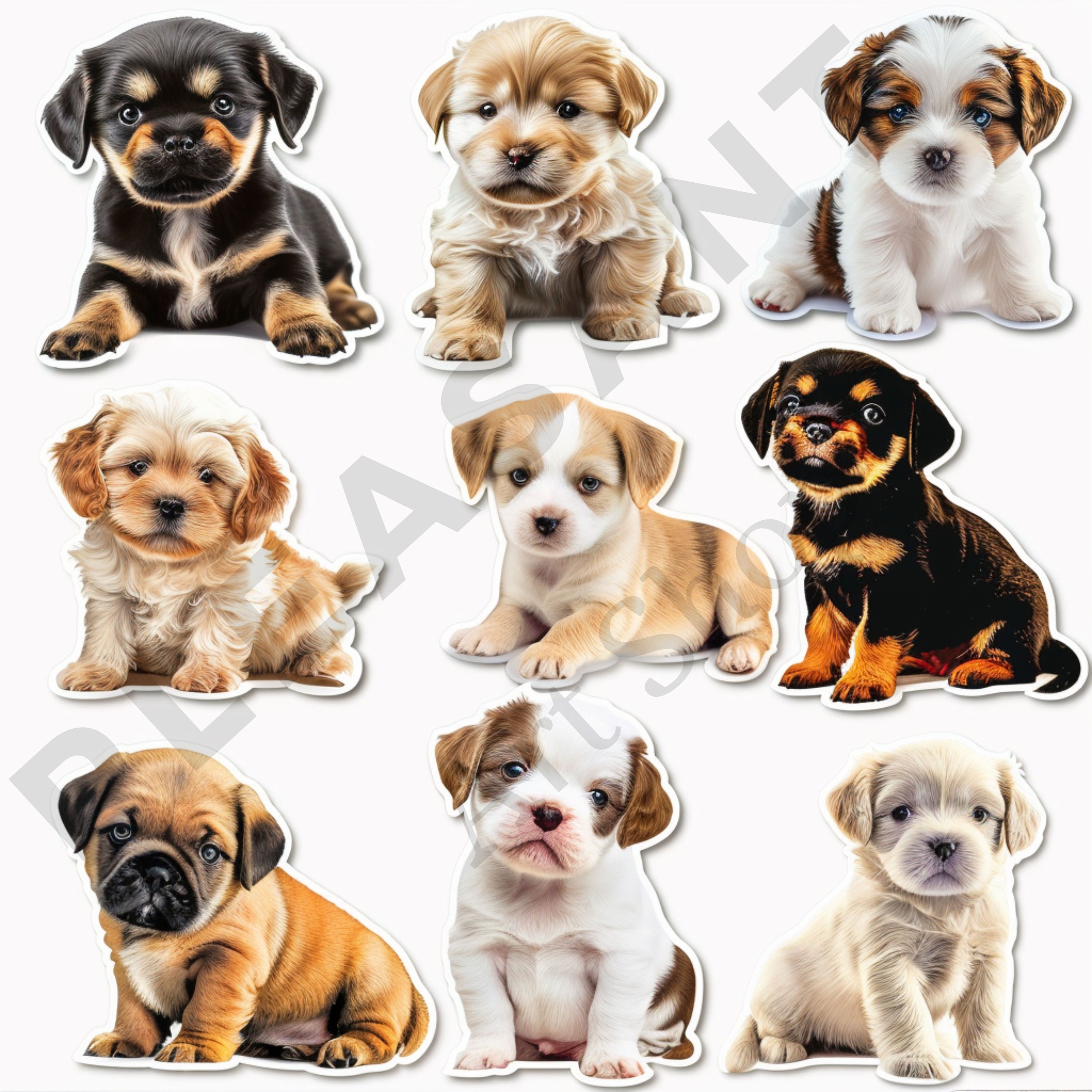 Fussy Cut Cute Puppies, Cute Puppy Dog Download, Scrapbooking, Junk ...