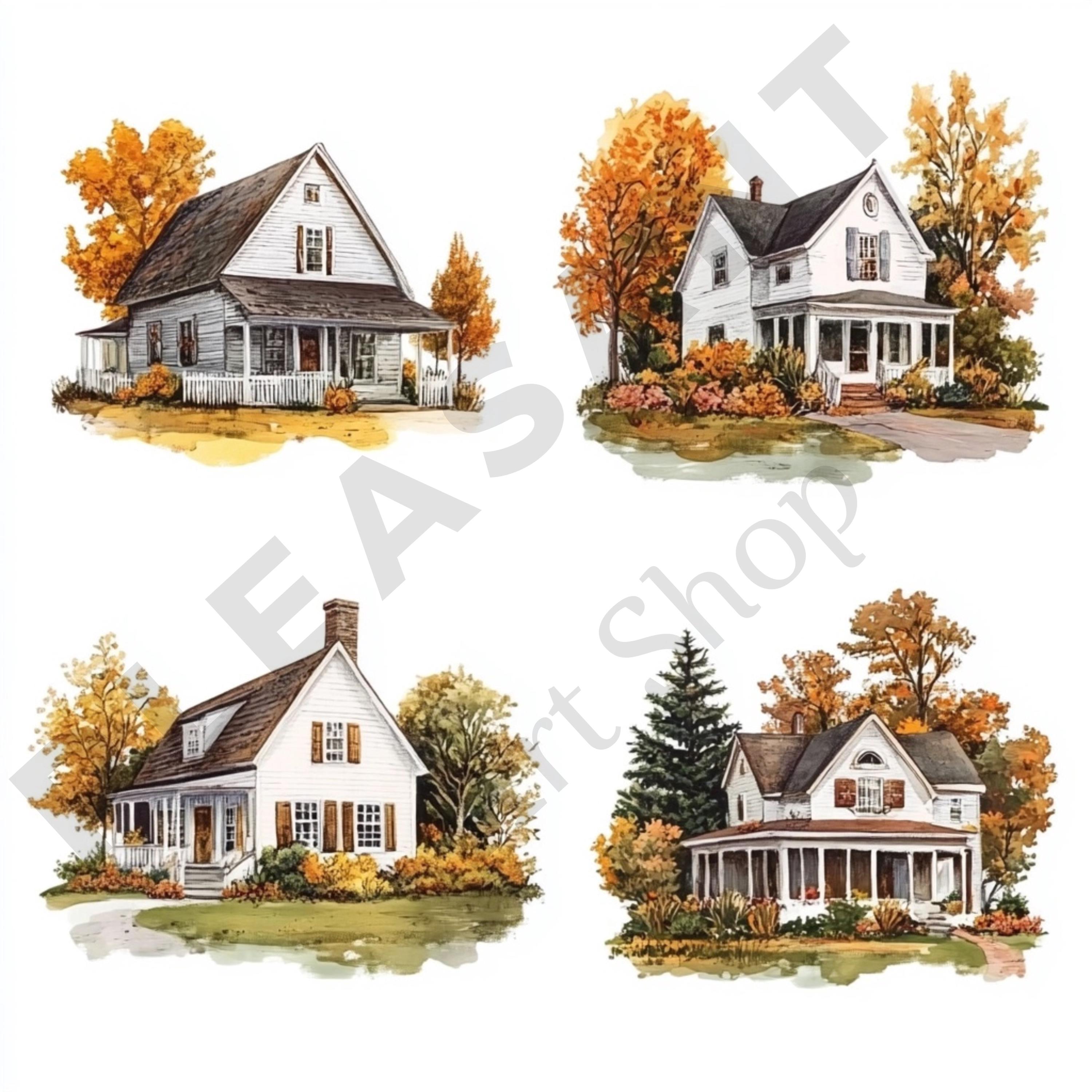 Farmhouse Fall Journal, Autumn Farmhouse Fussy Cut, Scrapbook, Fussy ...