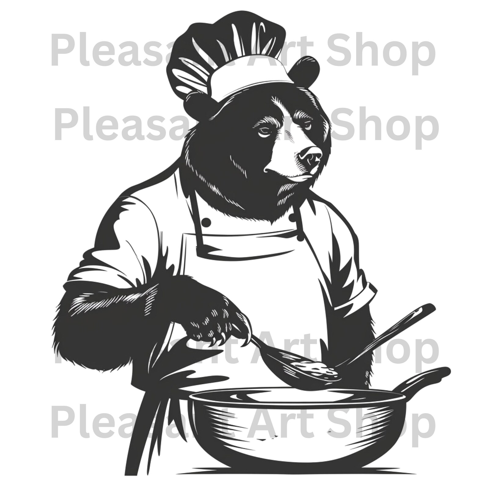 Bear Svg, Chef Bear, Bear Cooking Clip Art File, Bear Png, Bear Clip ...