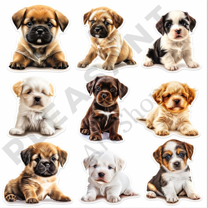 Fussy Cut Cute Puppies, Cute Puppy Dog Download, Scrapbooking, Junk ...