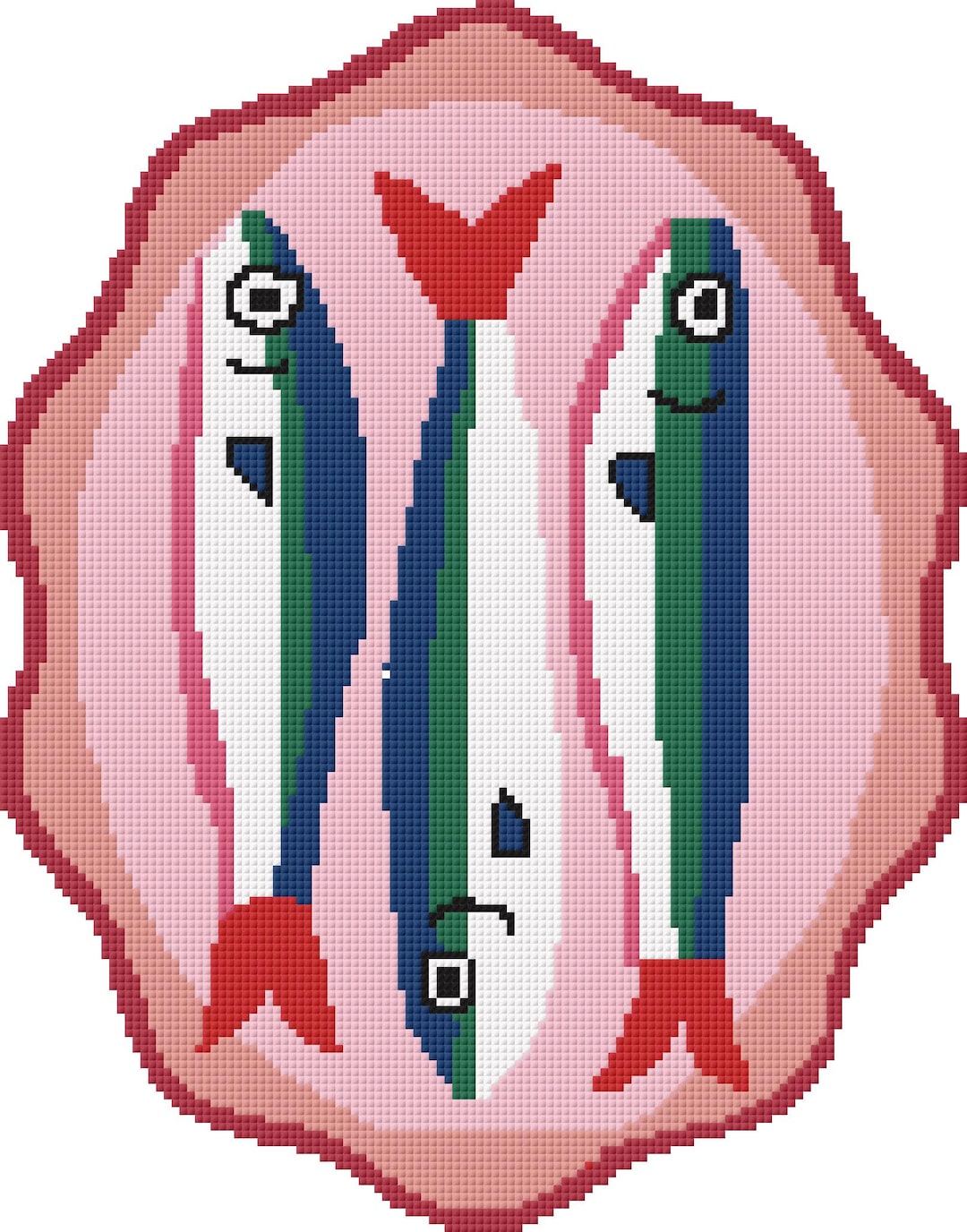 Sardine Cross Stitch Pattern: Modern Needlepoint Chart (PDF Download ...