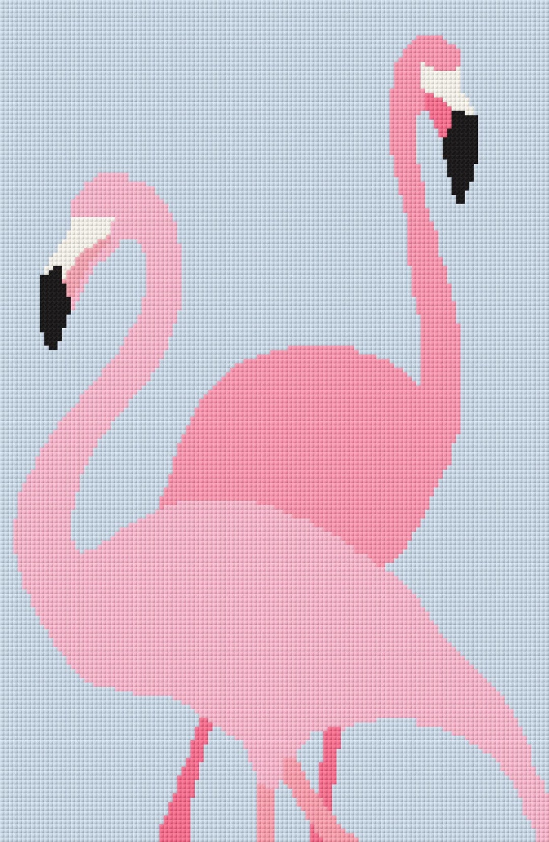 Modern Flamingo Cross Stitch Pattern: Easy Needlepoint Chart (PDF ...