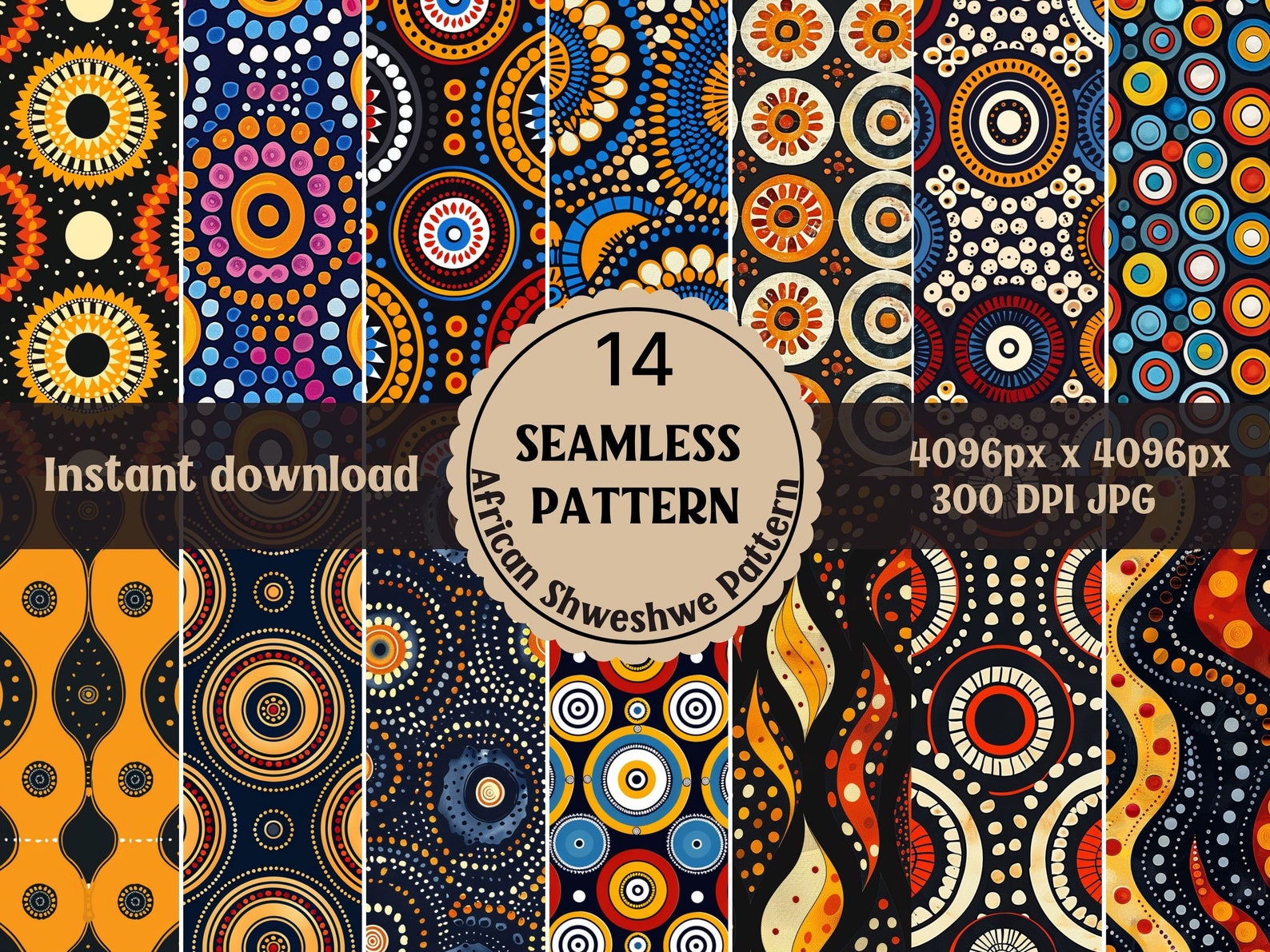 Shweshwe African Pattern Digital Paper, Seamless Tribal Backgrounds ...