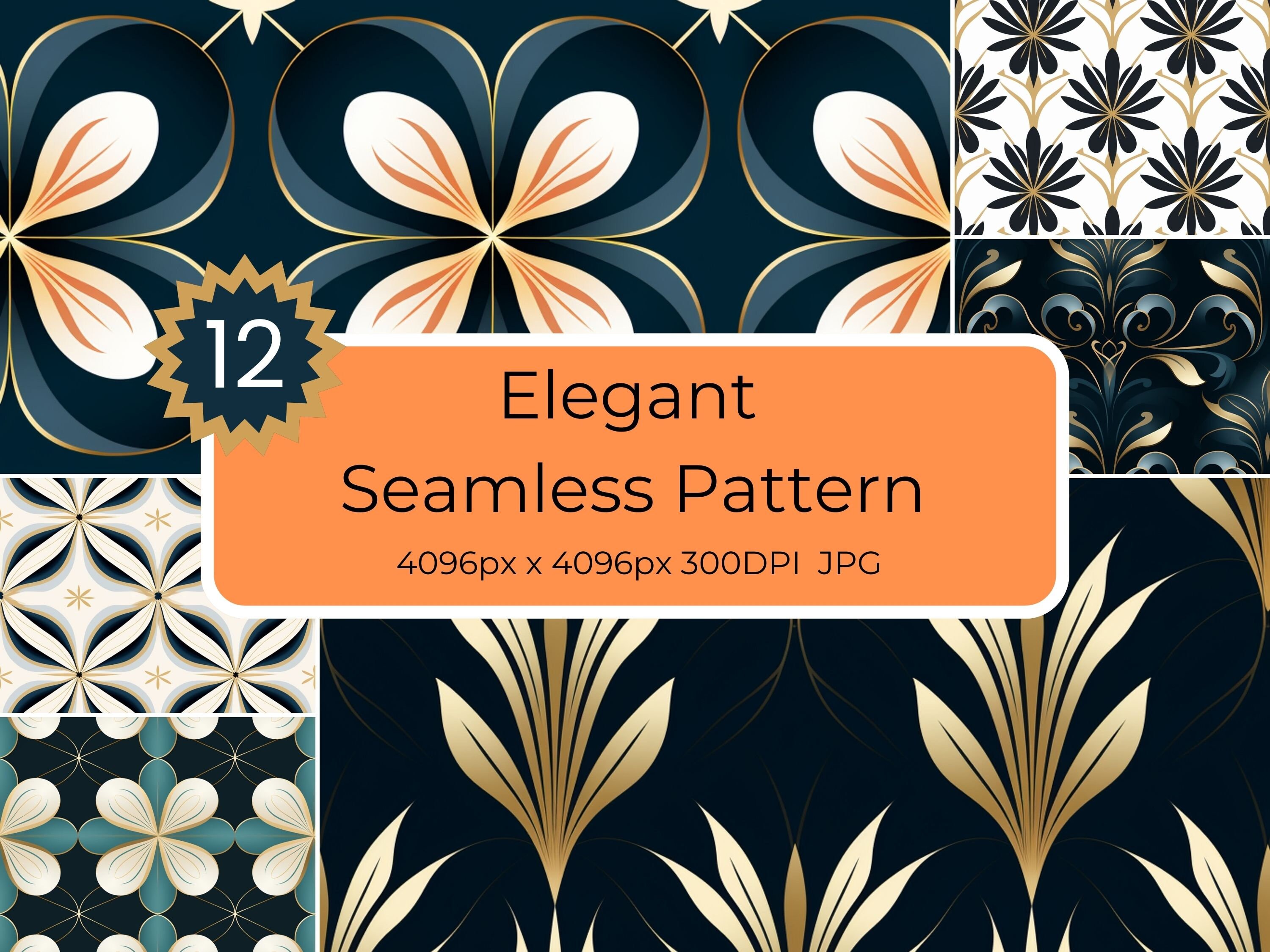 Elegant Seamless Pattern Gold Color Digital Print High Quality Design ...