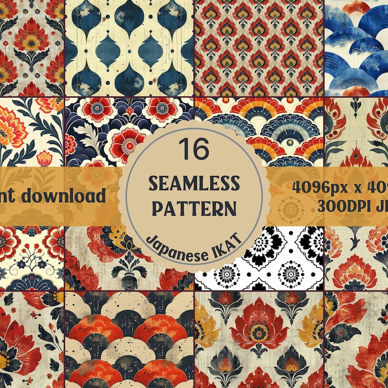 Ikat Digital Paper - Etsy
