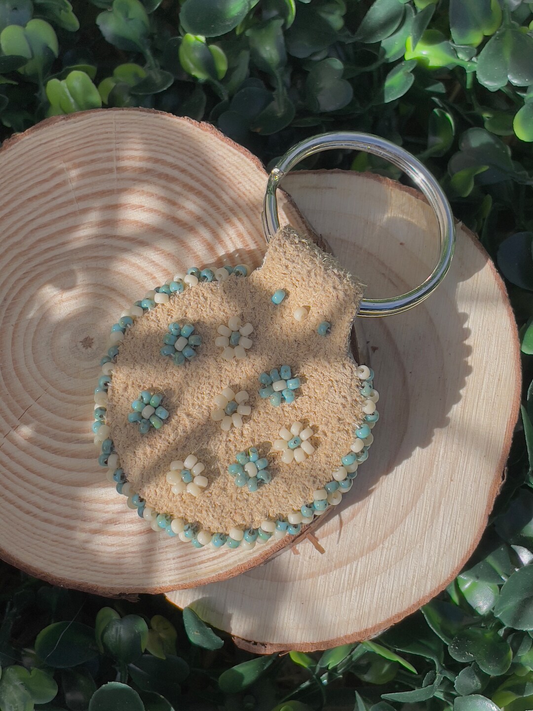 Beaded Keychain, Indigenous Made Keychain, Silver and Turquoise ...