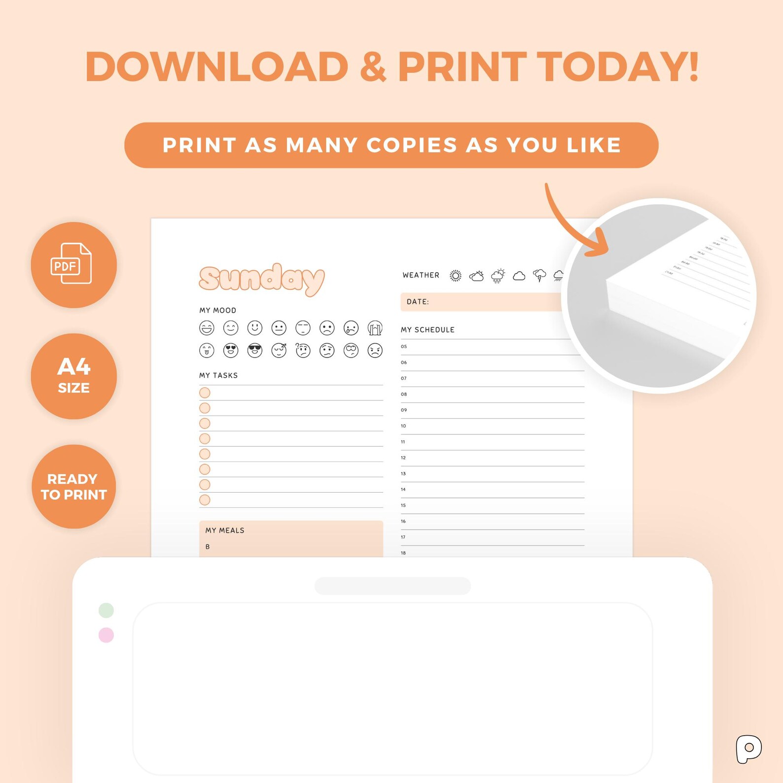 Daily Planner | 7 Days Planner Printable | Weekly Planner | Daily to Do ...
