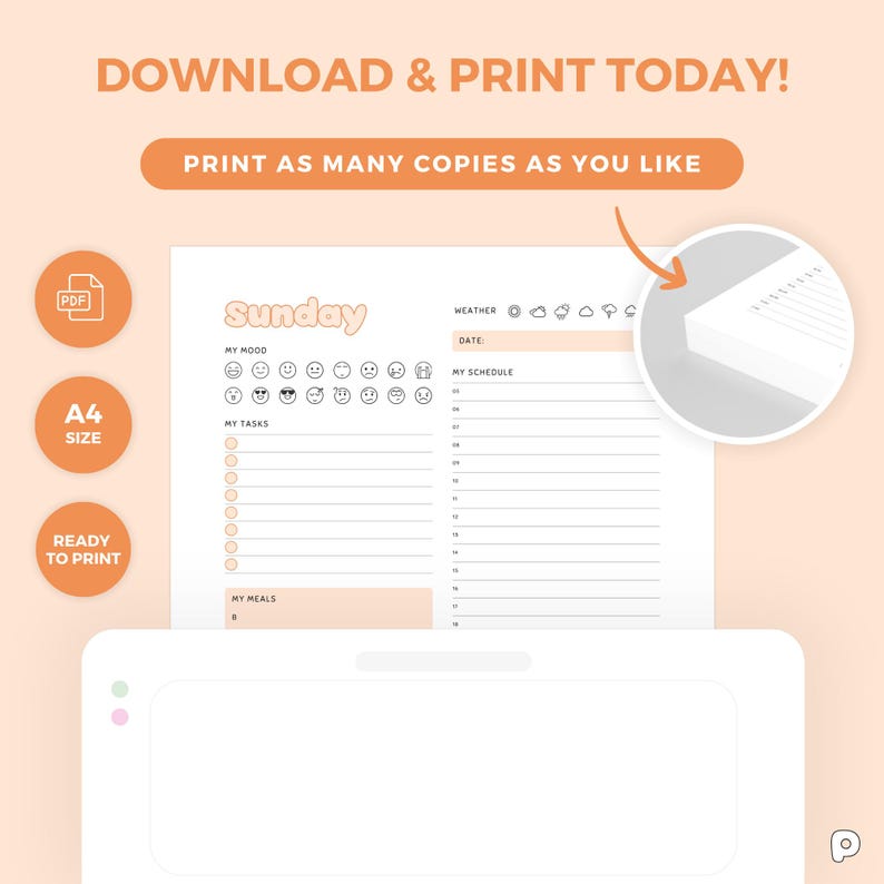 Daily Planner | 7 Days Planner Printable | Weekly Planner | Daily to Do ...