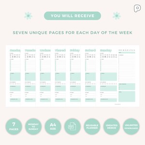Daily Planner 7 Days Planner Printable Weekly Planner Daily to Do List ...