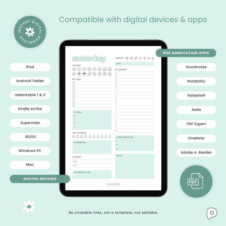Daily Planner | 7 Days Planner Printable | Weekly Planner | Daily to Do ...