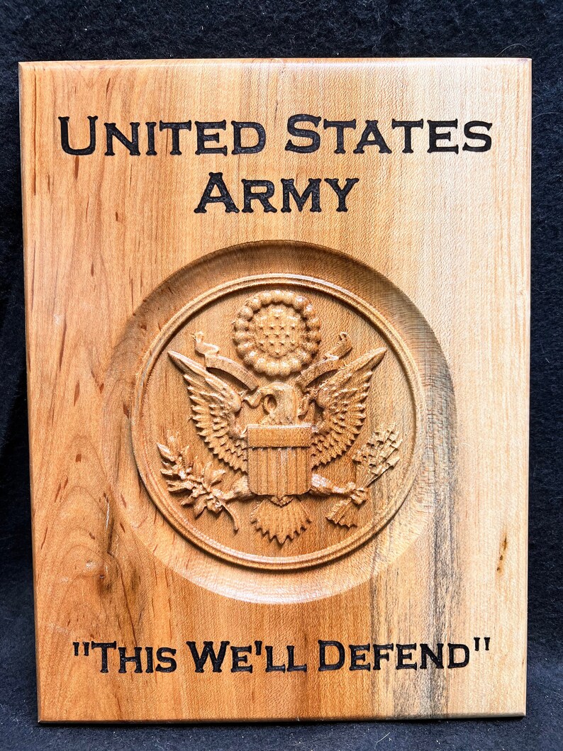 US Army Plaque, Maple With 3d Logo and Epoxy Inlay - Etsy